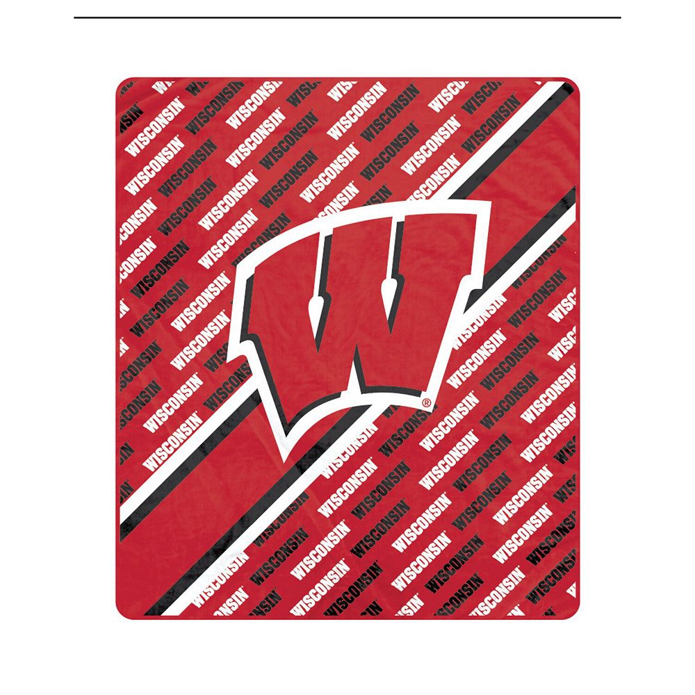 Pegasus Wisconsin Badgers 50" x 60" Diagonal Lined Wordmark Ultra Soft ...
