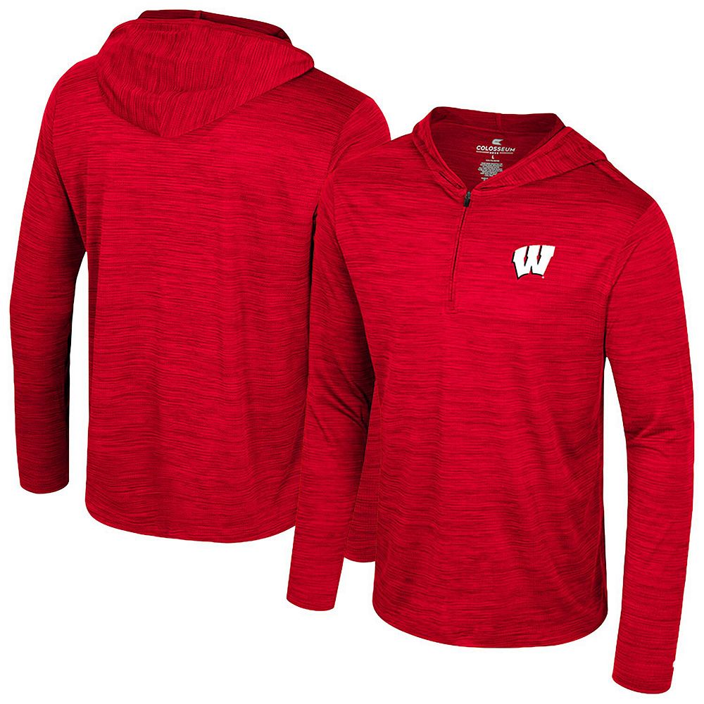 Men's Colosseum Red Wisconsin Badgers Always Sunny Lightweight Quarter ...