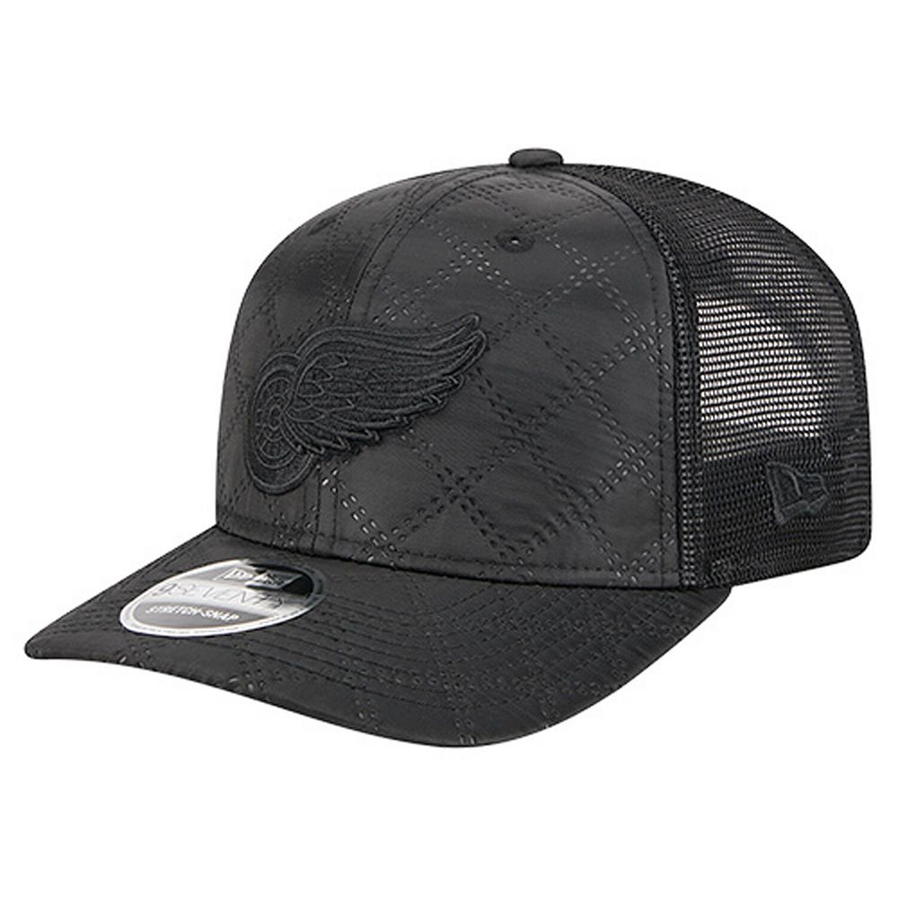 Men's New Era Black Detroit Red Wings Quilted Nylon 9SEVENTY Adjustable ...