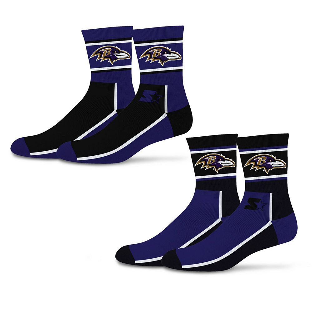 Unisex Starter Black/Purple Baltimore Ravens Double Color Block 2-Pack ...