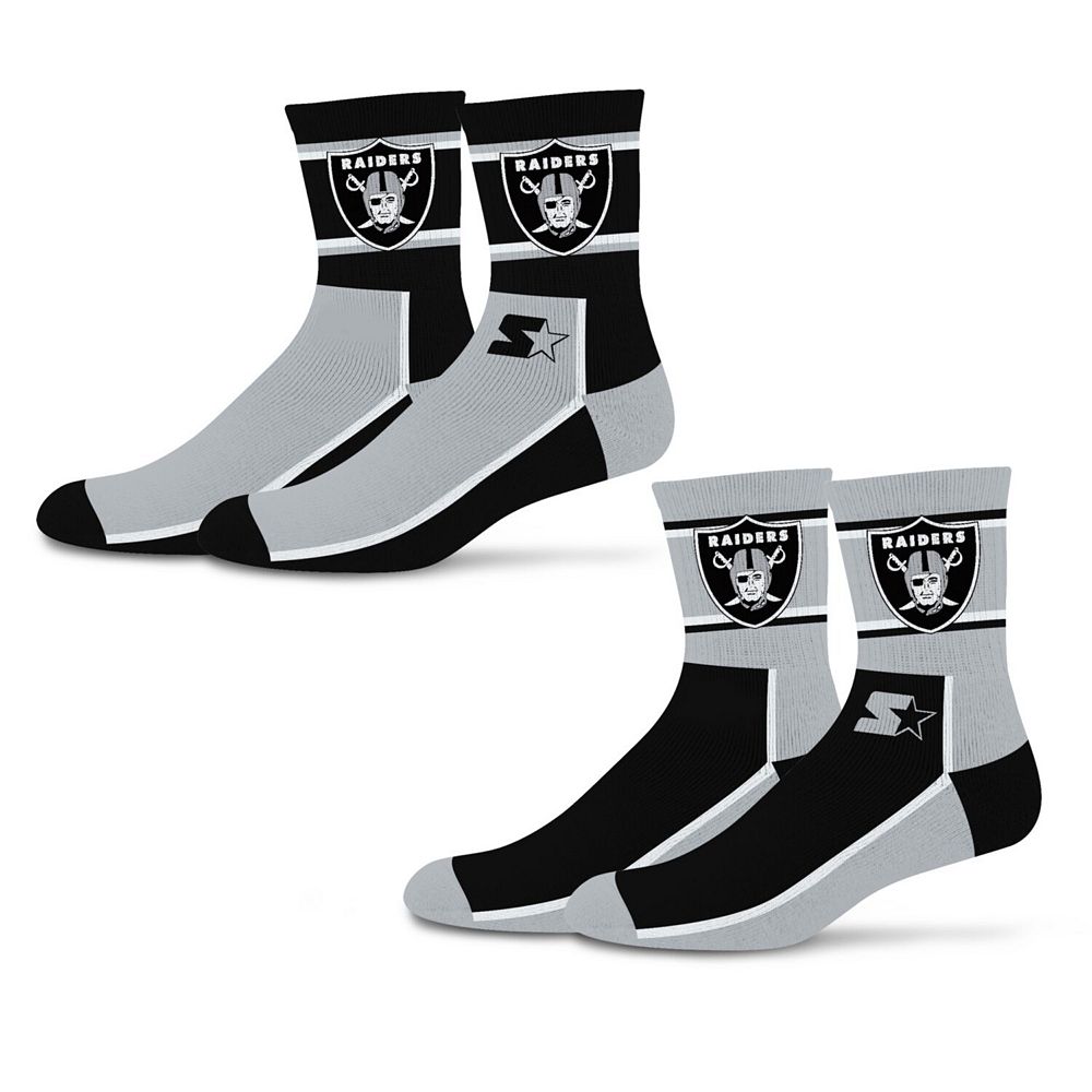 Unisex Starter Black/Silver Las Vegas Raiders Double Color Block 2-Pack ...