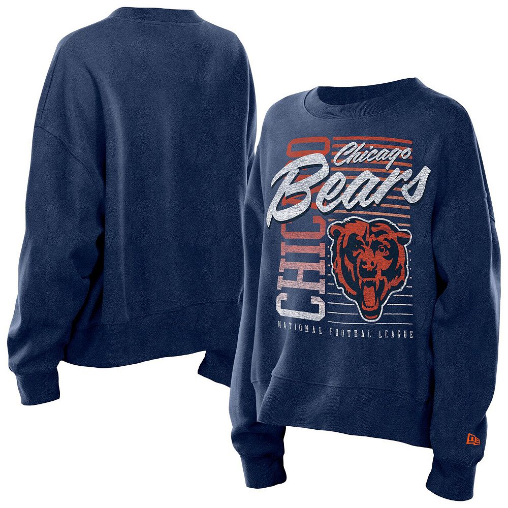 Women's New Era Navy Chicago Bears Oversized Throwback Mineral Wash ...