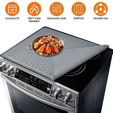 27.95"x19.69" Electric Stove Silicone Mat, Heat-Resistant, Dishwasher ...
