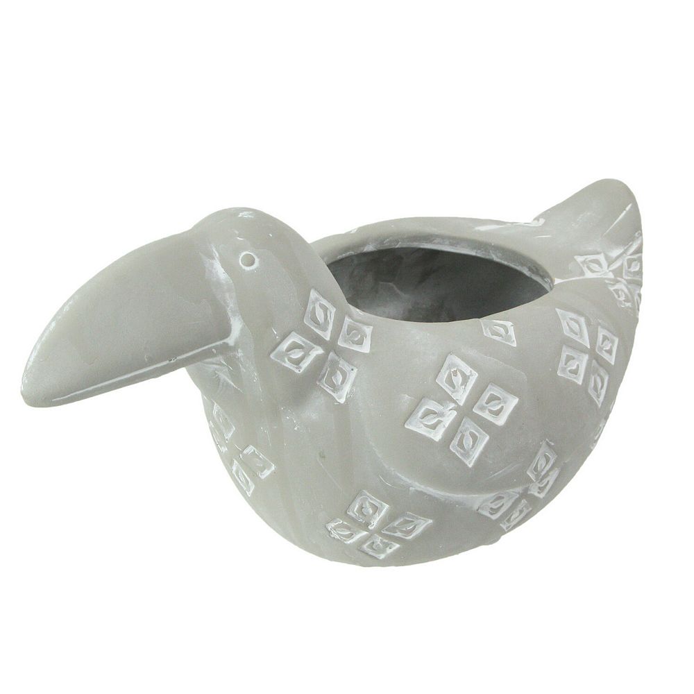 Southwestern Style Gray Terracotta Toucan Planter Pot 4.75 Inches High