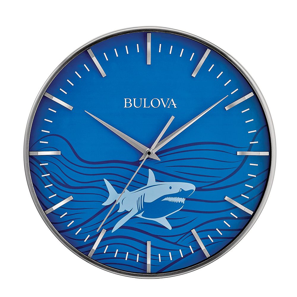 Bulova Mako Great White 16-Inch Wall Clock