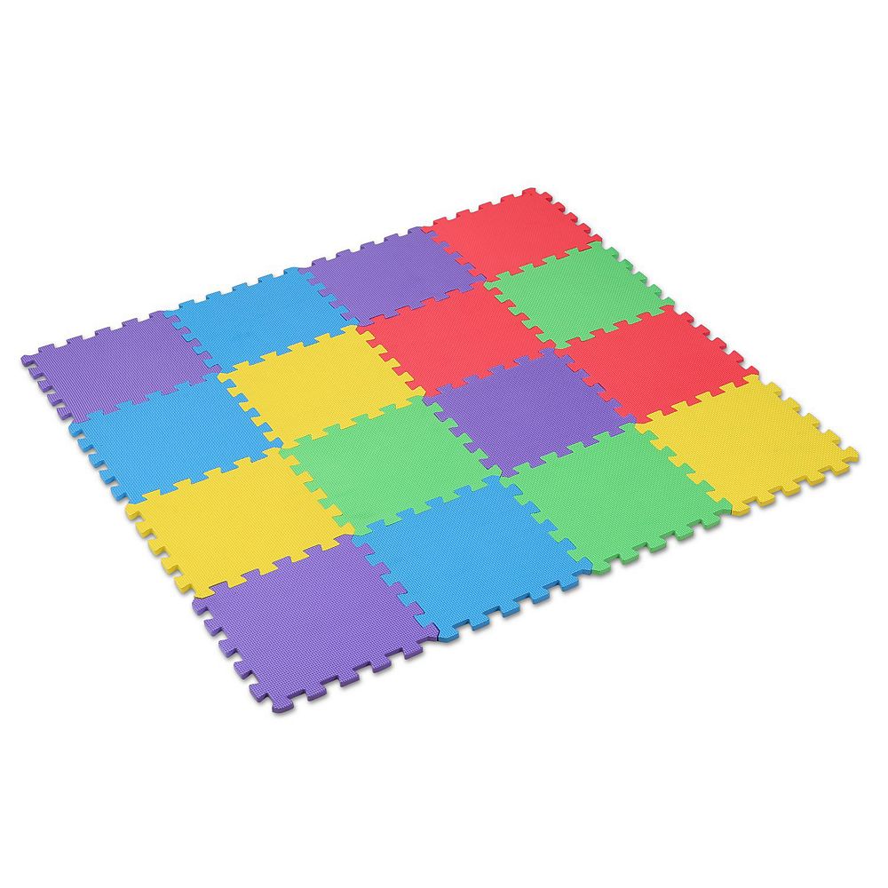 16Pcs Kids Puzzle Play Mat w/ Interlocking EVA Tiles, Non-Toxic, Anti ...