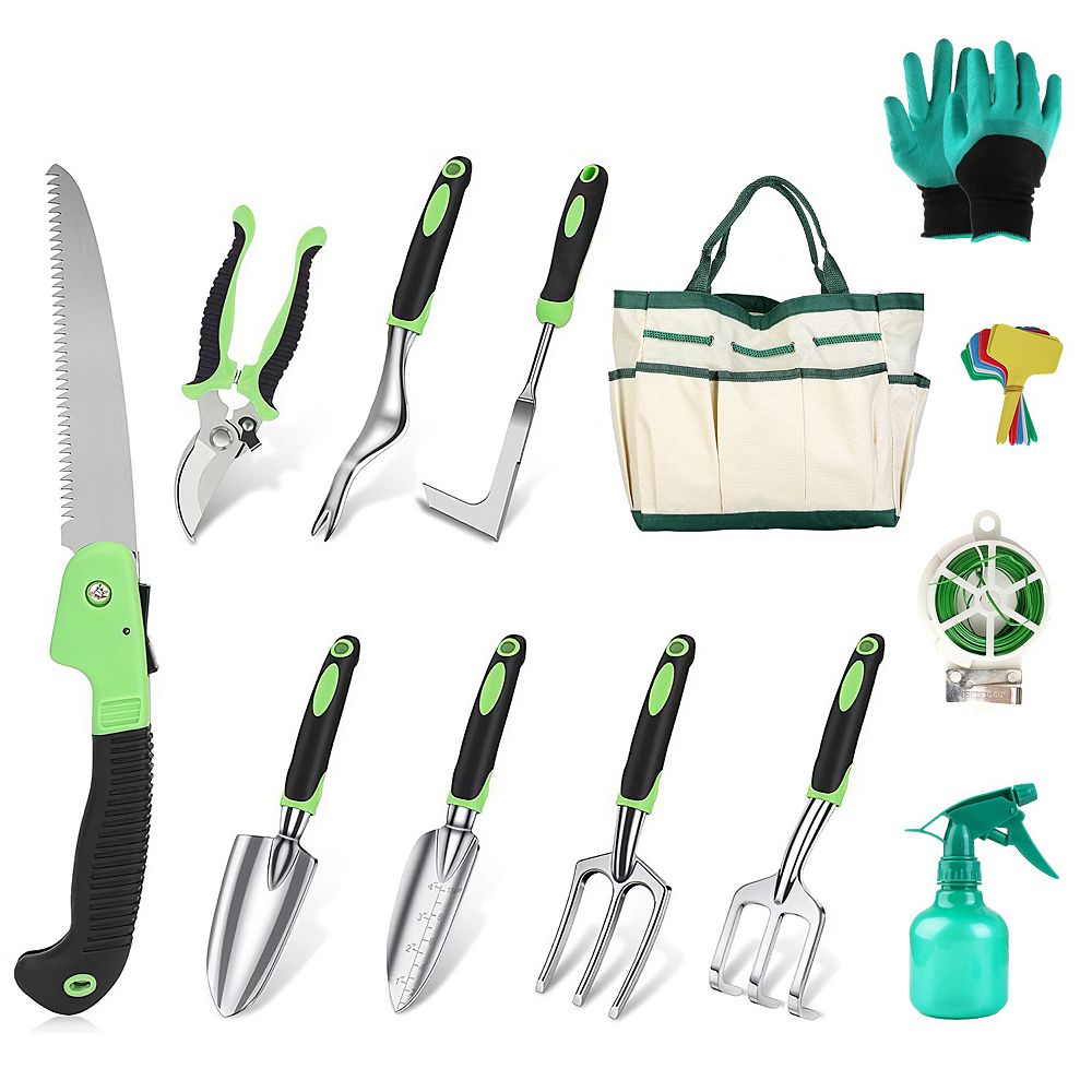 13Pcs Garden Tool Set with Bag Heavy Duty Aluminum Alloy Hand Tools ...