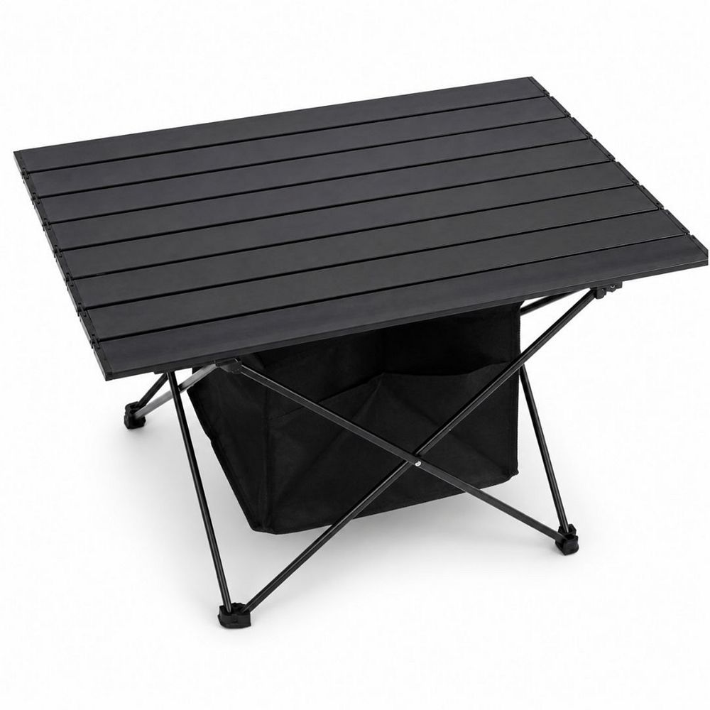 Portable Fold-Up Camping Table Aluminum Foldable Table with Storage ...