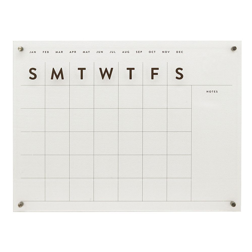 Parisloft Reusable Acrylic Wall Monthly Wall Mounted Calendar, 24 x 18 ...