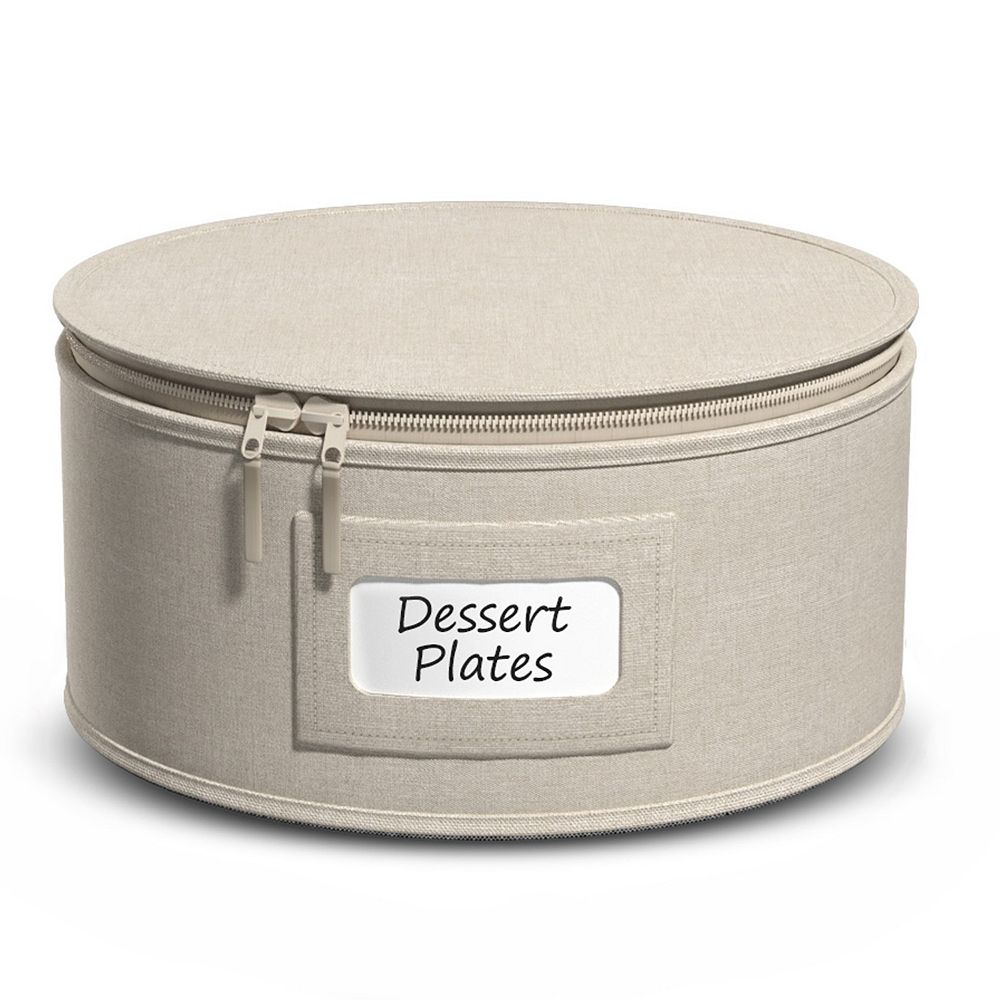 Sorbus Dessert Plates Storage Container with Lid with Felt Protectors 8 ...