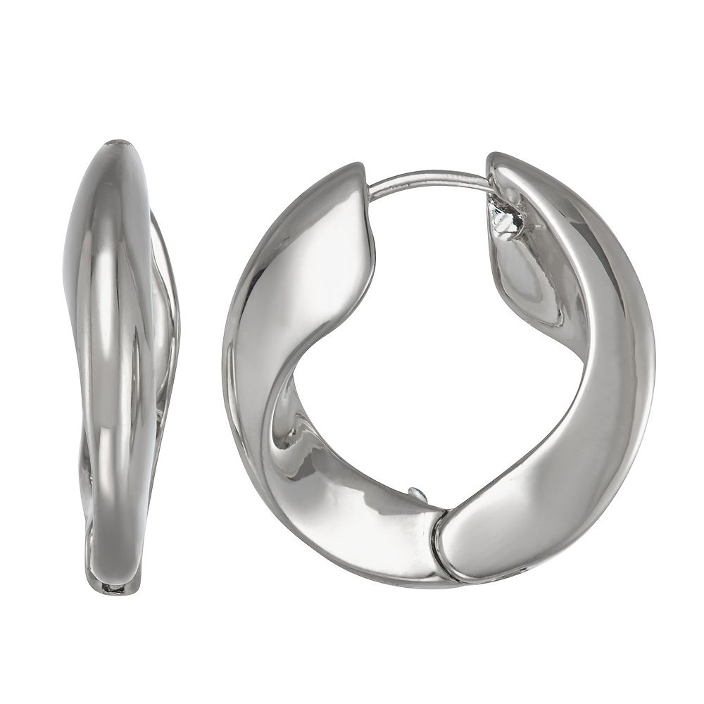 Simply Vera Vera Wang Silver Tone Click-It Shape Hoop Earrings