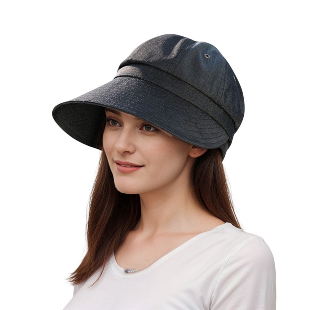 Womens Wide Brim Baseball Cap Bundle with UV Protection Ponytail Hole ...