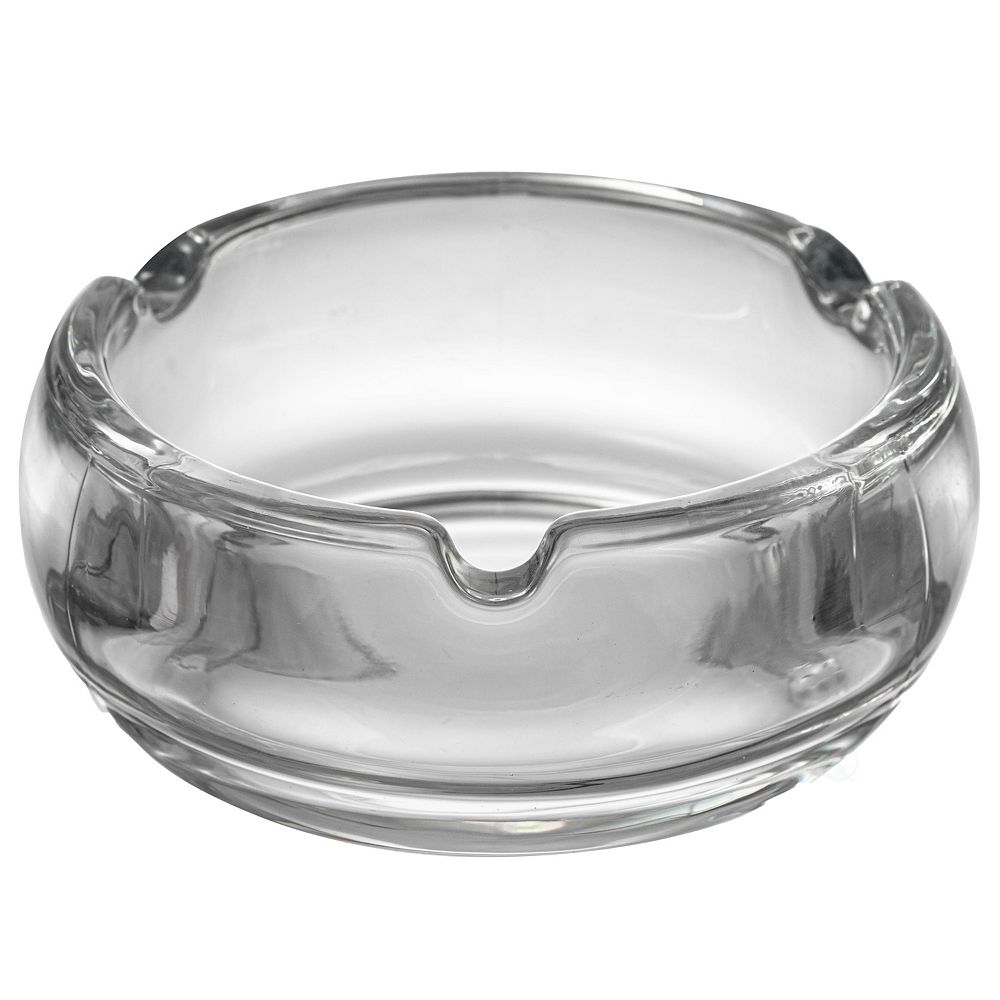 Basicwise Elegant Glass Round Portable and Modern Ashtray - Perfect for ...