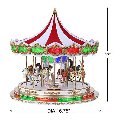 Mr. Christmas LED RGB Light Show Carousel Table Decor
