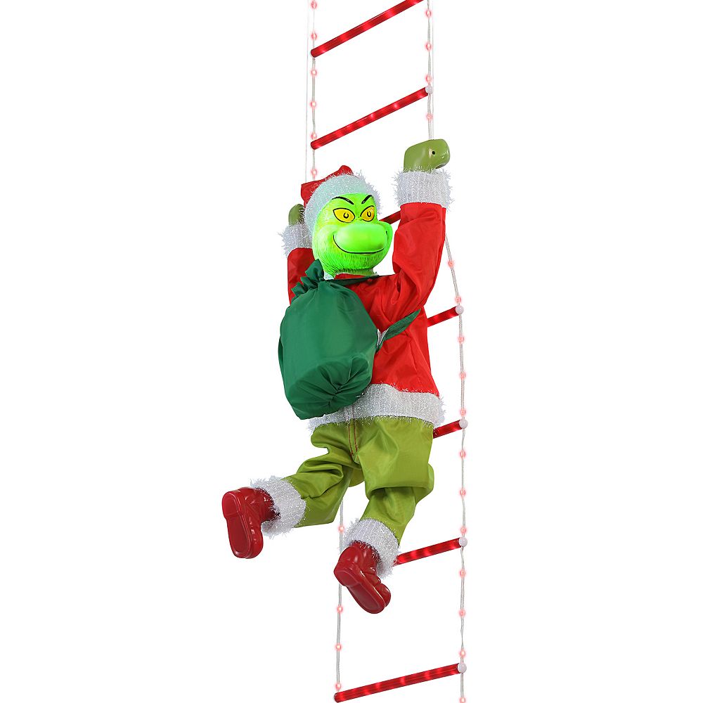 Mr Christmas 10-ft. Animated Rope Ladder Climbing Grinch Outdoor Decor