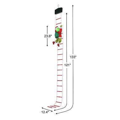 Mr Christmas 10-ft. Animated Rope Ladder Climbing Grinch Outdoor Decor