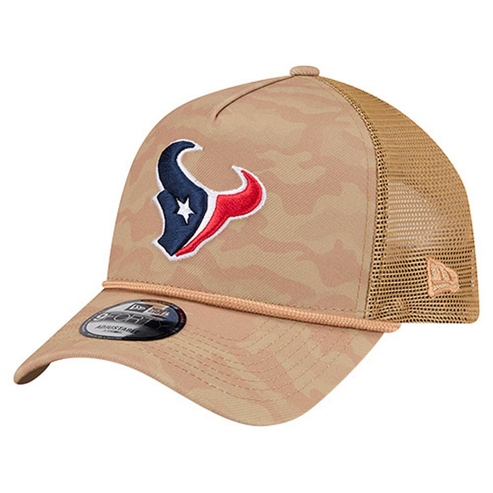 Men's New Era Tan Houston Texans Wheat Camo 9FORTY Adjustable Hat