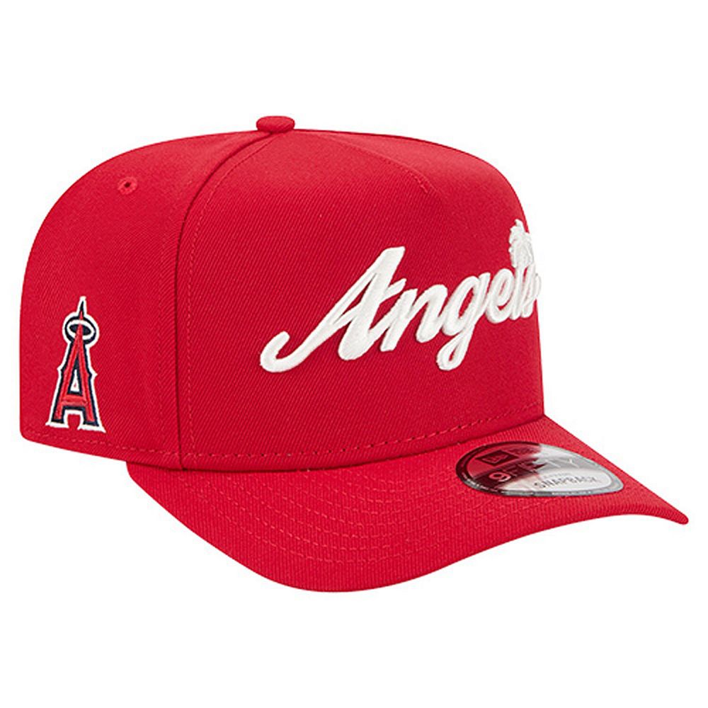 Men's New Era Red Los Angeles Angels Local Play A-Frame 9FIFTY Snapback Hat