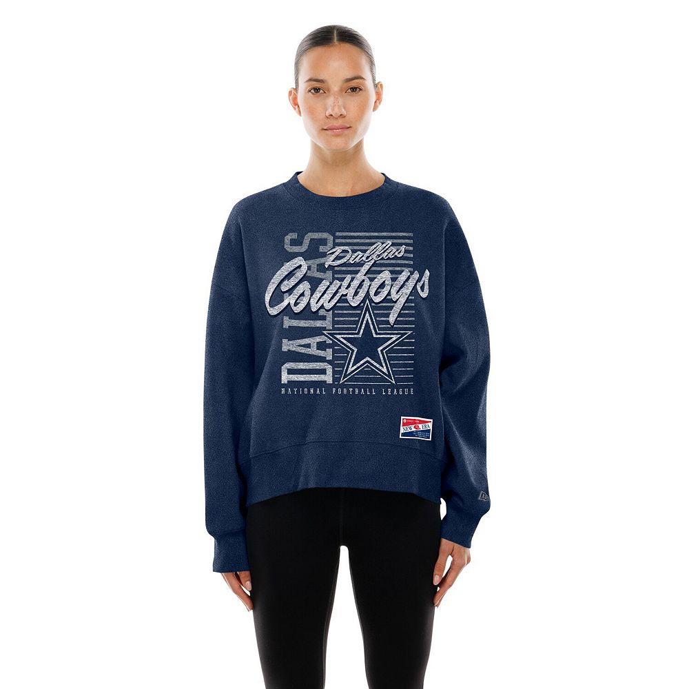 Women's New Era Navy Dallas Cowboys Oversized Throwback Mineral Wash ...