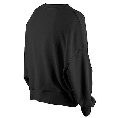 Women's New Era Black Detroit Lions Oversized Throwback Mineral Wash ...