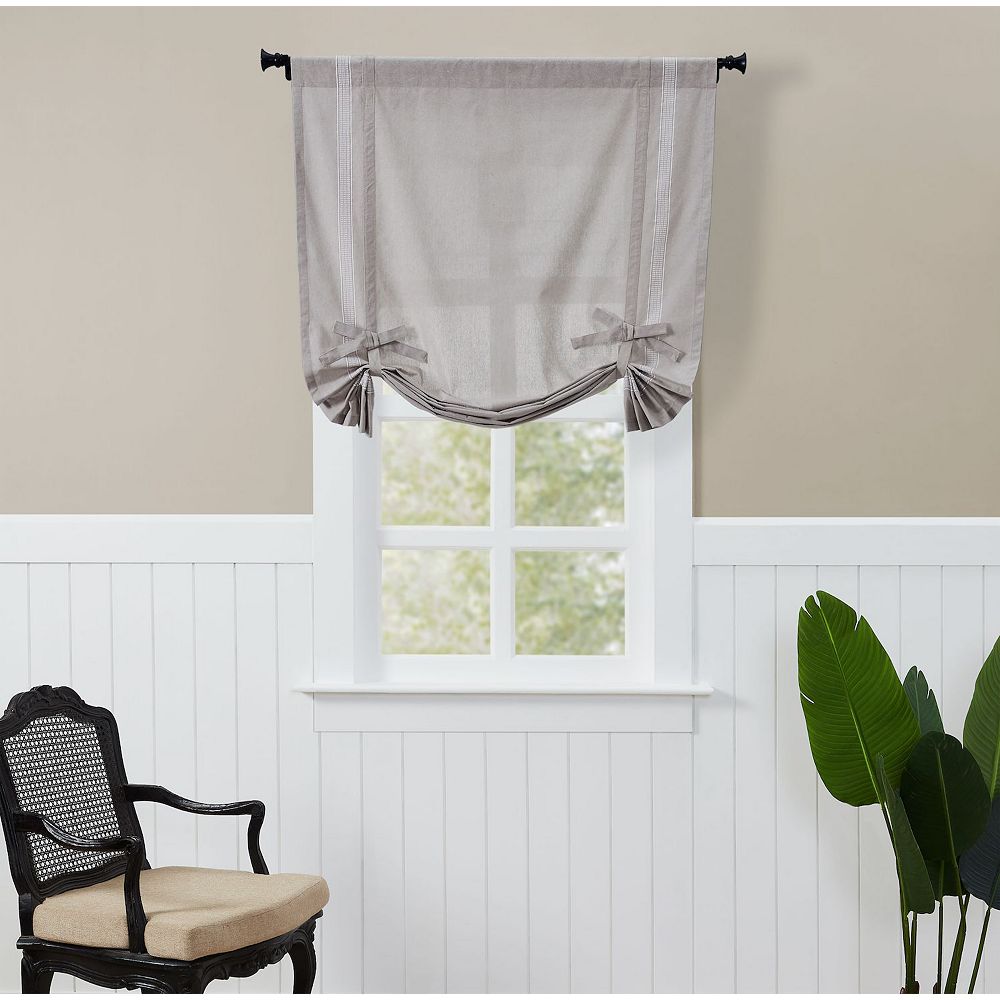Kate Aurora Country Farmhouse Cotton Striped Rod Pocket Tie Up Window ...