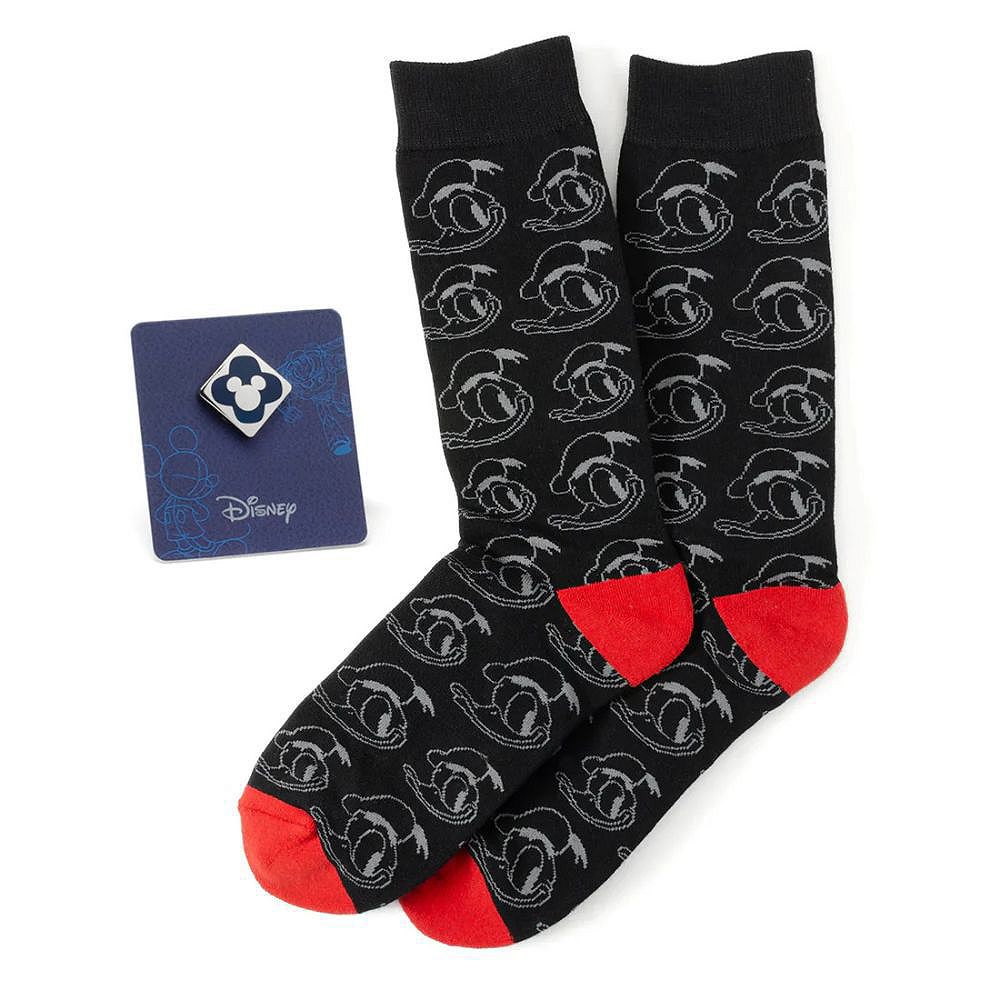 Disney Donald Duck Patterned Black Socks and Mickey Mouse Blue Lapel ...