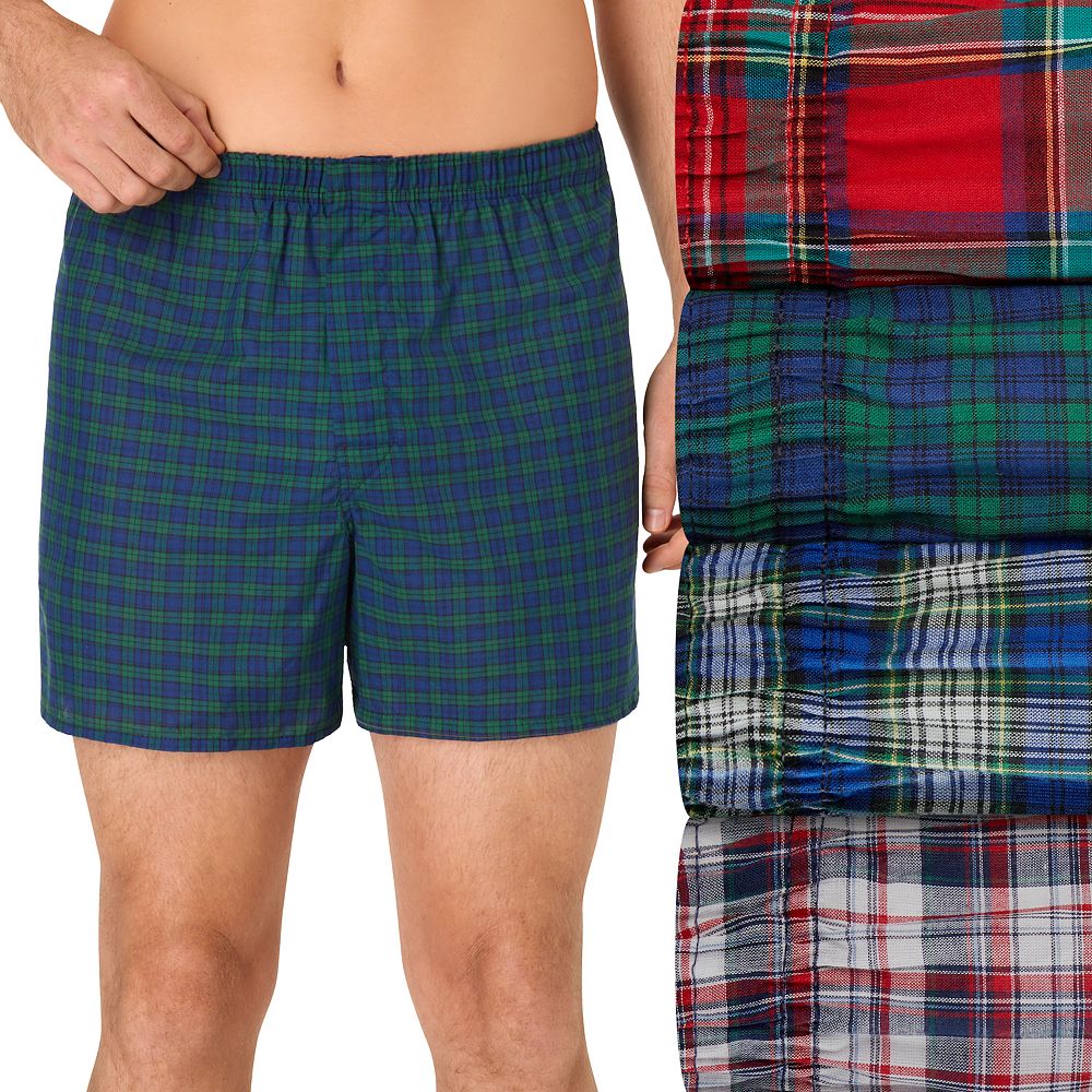 Men's Hanes® Ultimate 4-Pack Cotton Blend Tartan Boxer Underwear