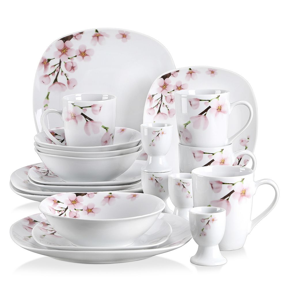 20-piece Porcelain Dinnerware Set, for 4, incl. Dinner, Dessert Plates ...