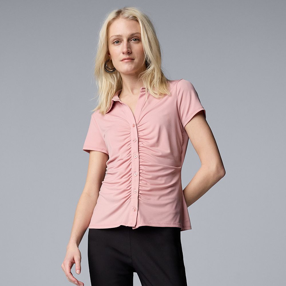 Women's Simply Vera Vera Wang Ruched Front Shirt