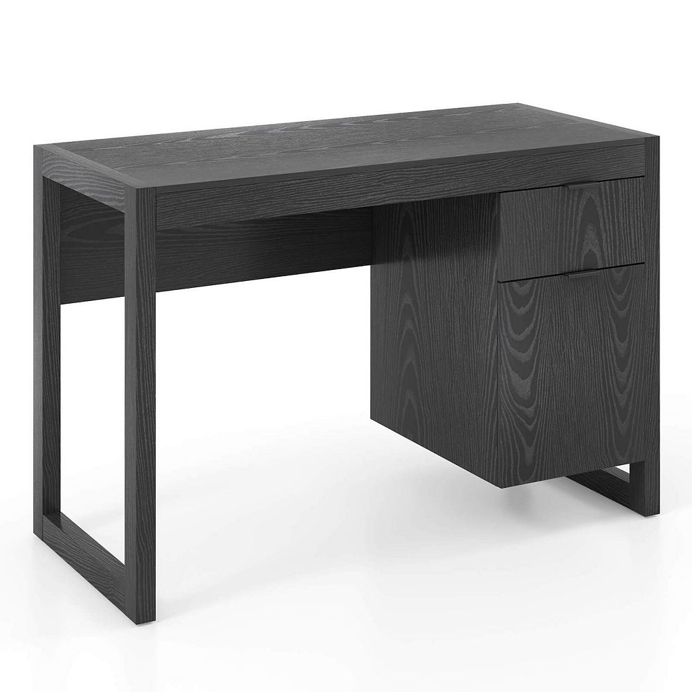 Costway Computer Desk with Storage Cabinet Pull-out Drawer Stable Thick ...