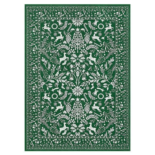 Machine Washable Christmas Rug with Non Slip TPR Backing, Decorative ...