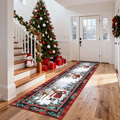 Indoor Christmas Kitchen Bathrooms Area Rugs Entryway Washable Non-Slip ...