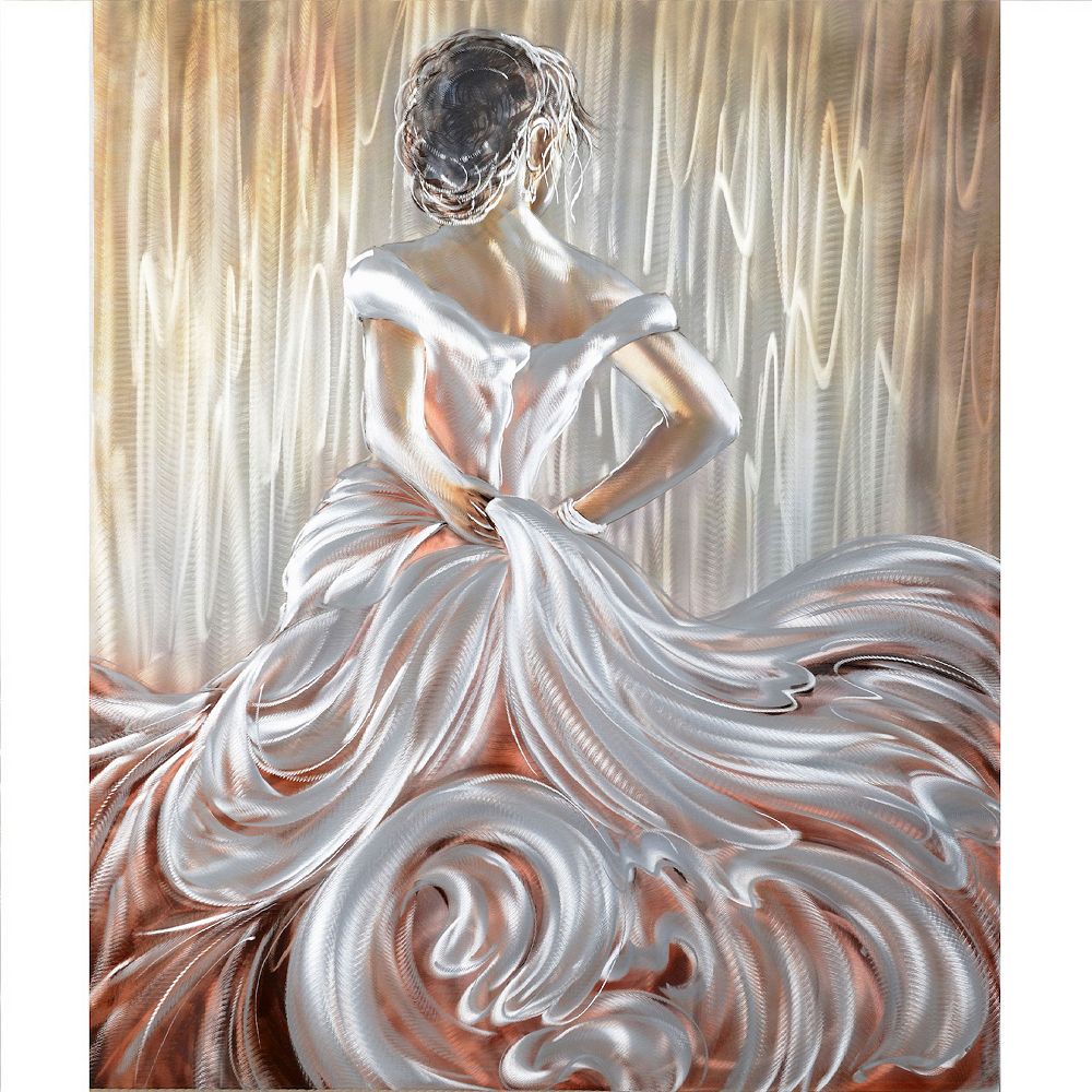 The Lady In Peach Metal Wall Art