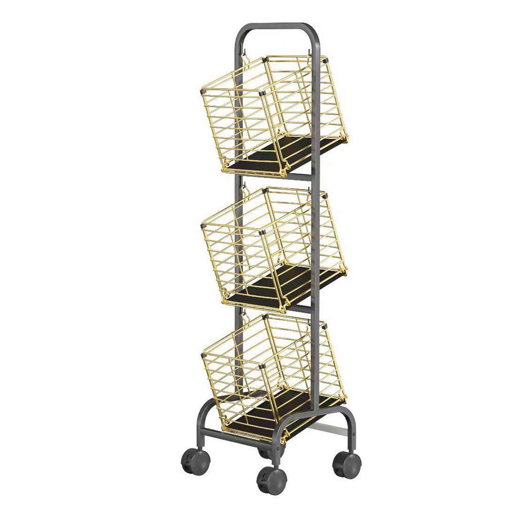 360° Rotating Storage Basket Cart Swing Design, Multi-Room Use
