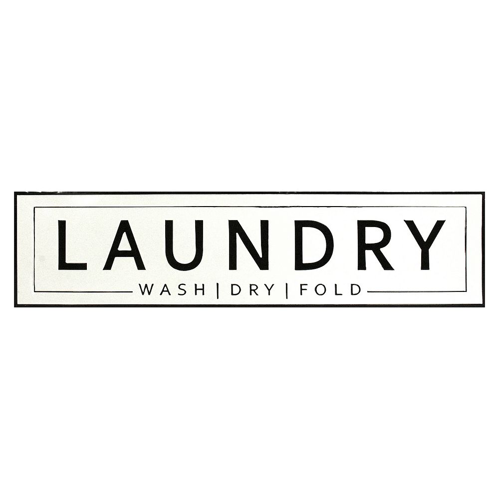 "Laundry" Metal Embossed Sign Wall Decor