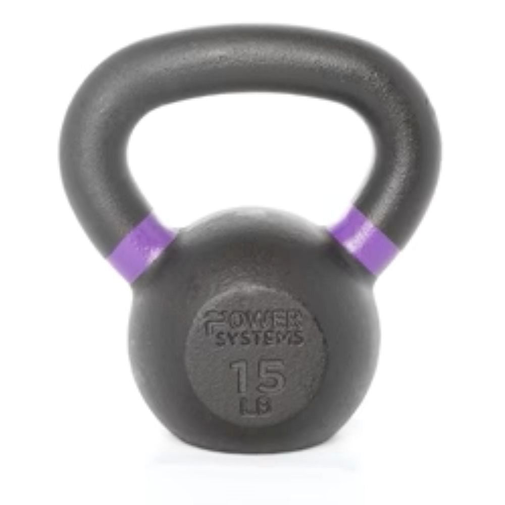 Power Systems Cast Iron Kettlebell (15 lb), Strength Training ...