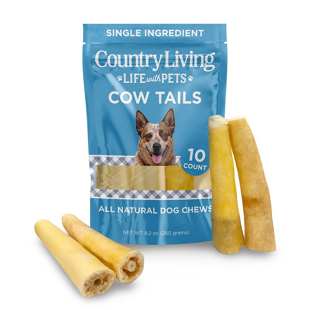 Country Living 5”-7” Cow Tails Dog Chews 10 Count Bag All-Natural