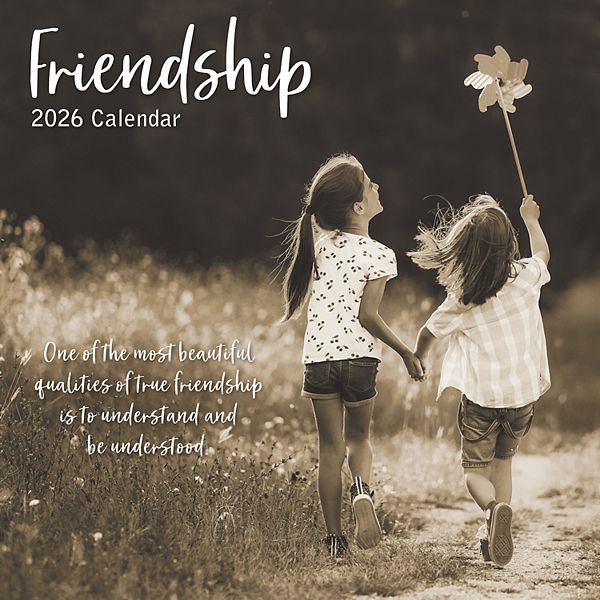 2026 Square Wall Calendar, Friendship, 16-Month Lifestyles Theme 30x30 cm