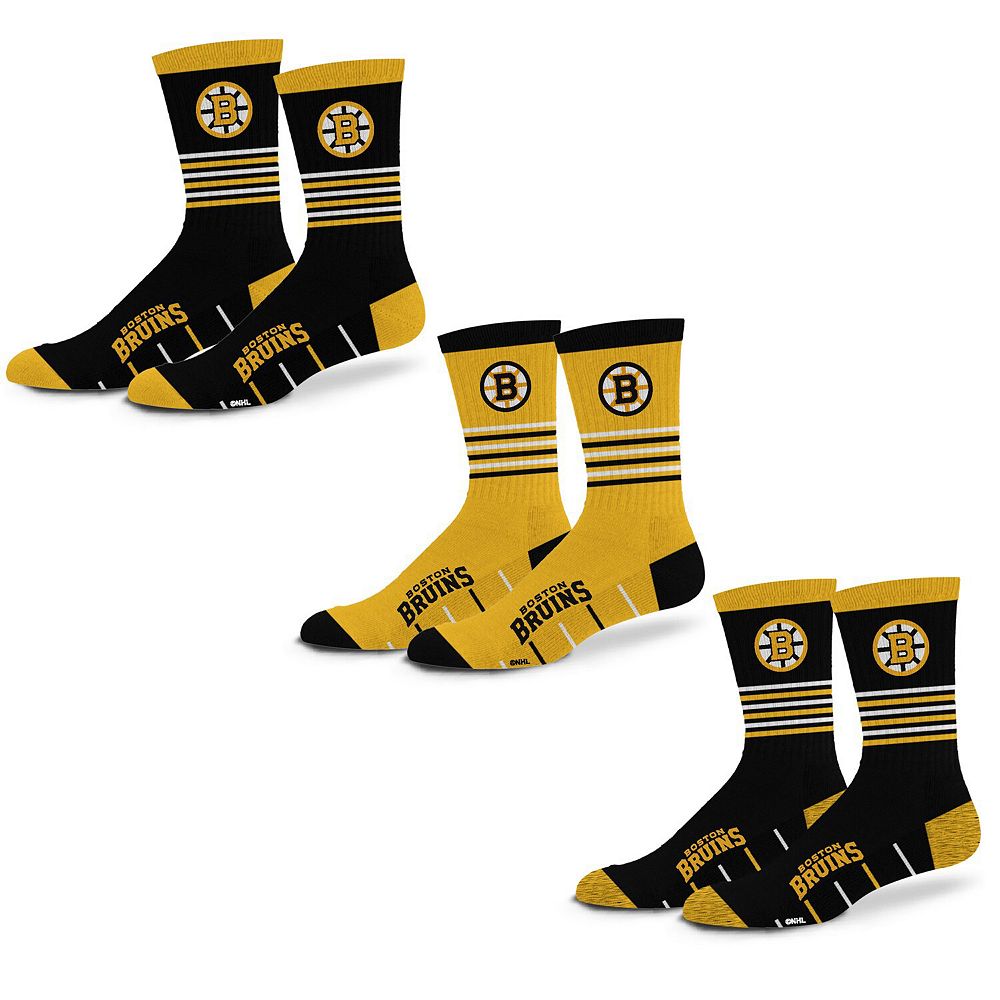 Unisex Starter Boston Bruins Stripe Zones Socks 3 Pack