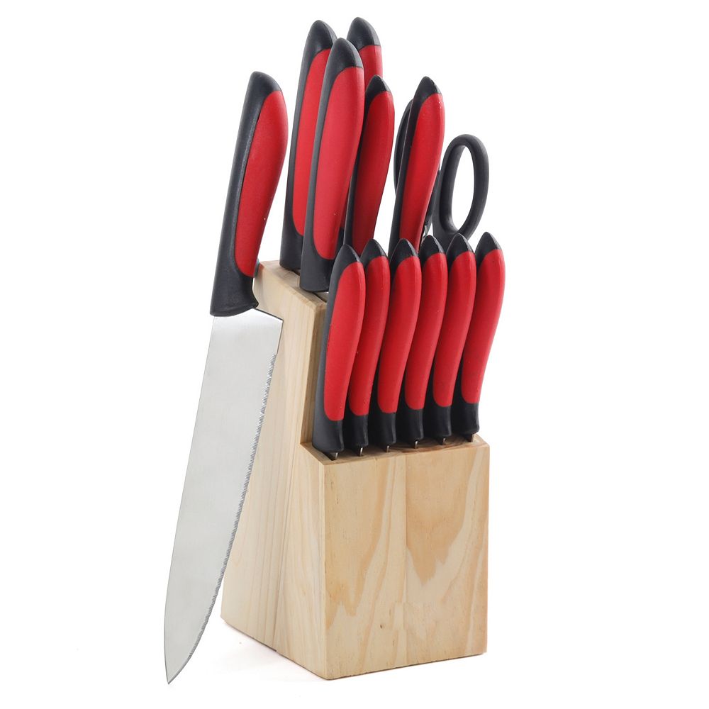 Megachef Pro 14 Piece Kitchen Knife Set in Red