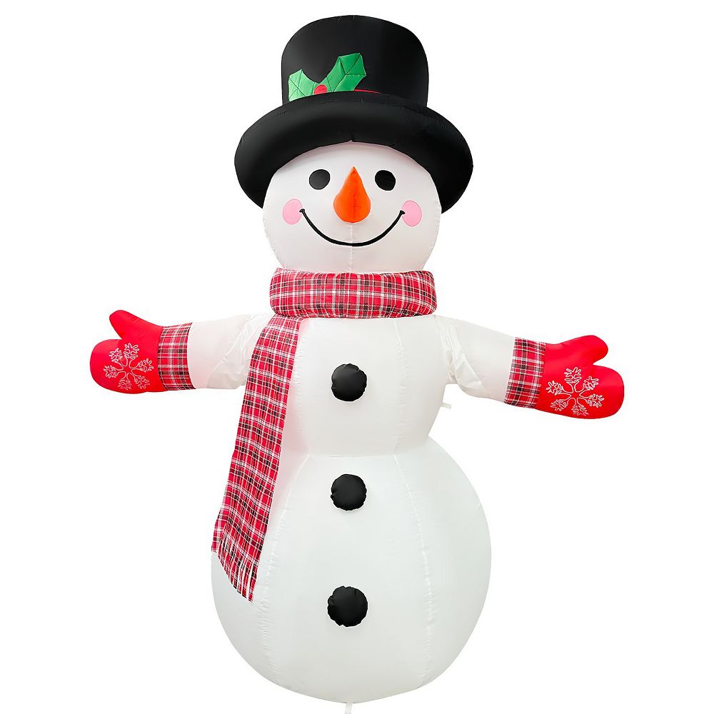 GOOSH 8FT Animated Waving Snowman Inflatable with LED Lights for ...