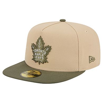Men's New Era Tan/Olive Toronto Maple Leafs Color Pack Two-Tone 59FIFTY ...