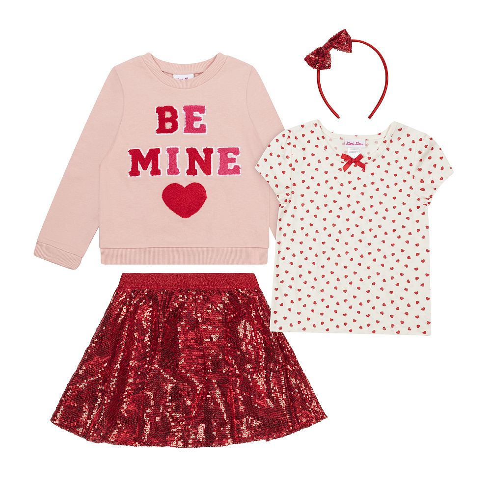 Baby & Toddler Little Lass 4-pc. Skirt, Short Sleeve Top, Long Sleeve ...