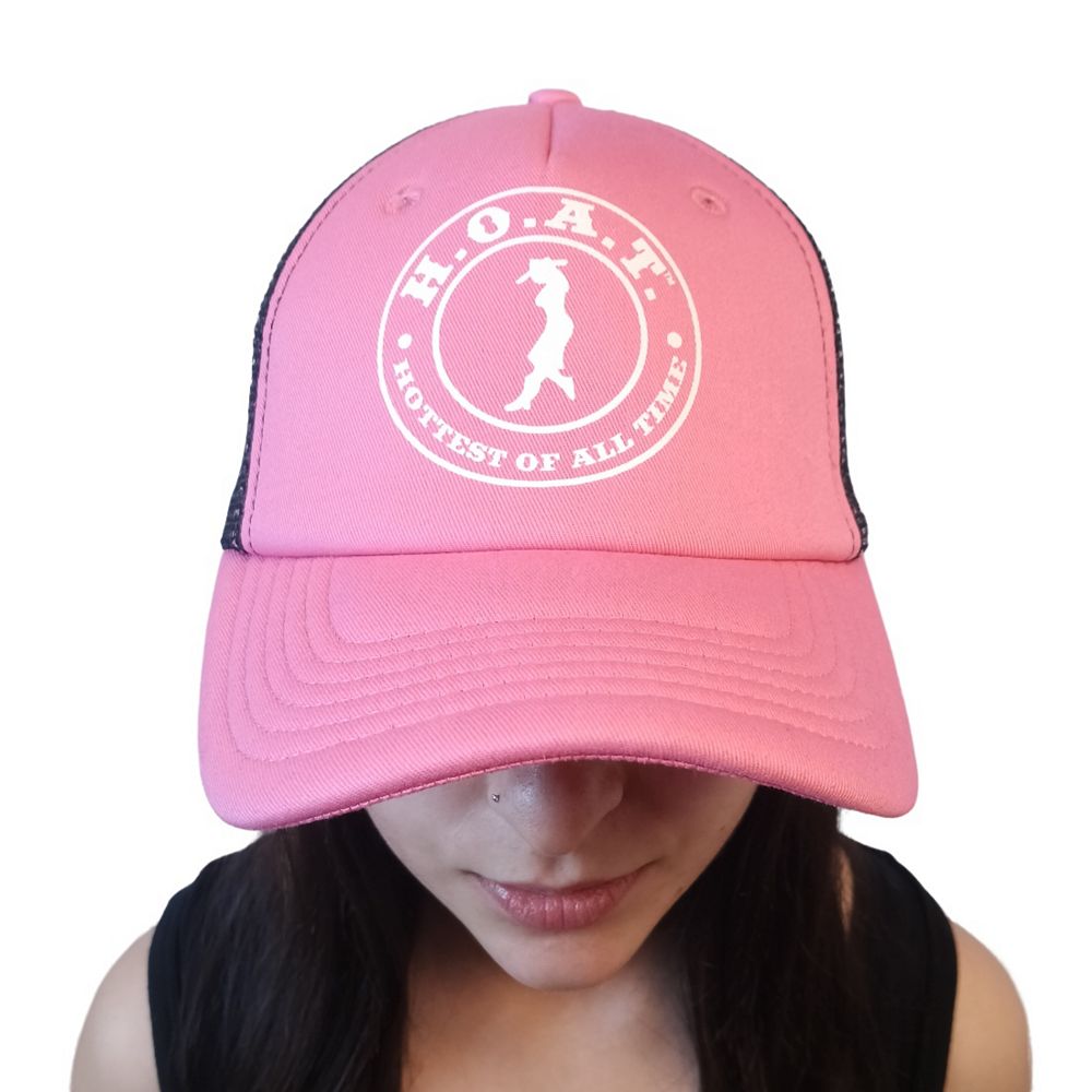 H.o.a.t. Hottest Of All Time Pink 5 Panel Mesh Trucker Hat