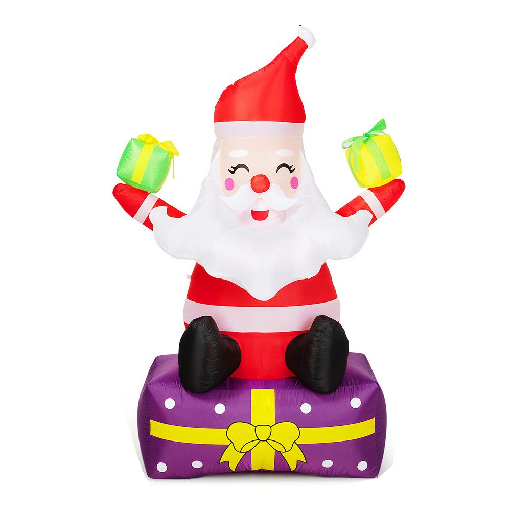 6 Ft Inflatable Santa Claus with Gift Boxes - Outdoor Christmas Decorations