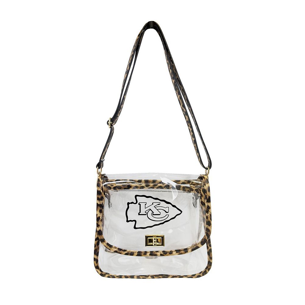 Logo Brands Kansas City Chiefs Leopard Print Trim Clear Purse