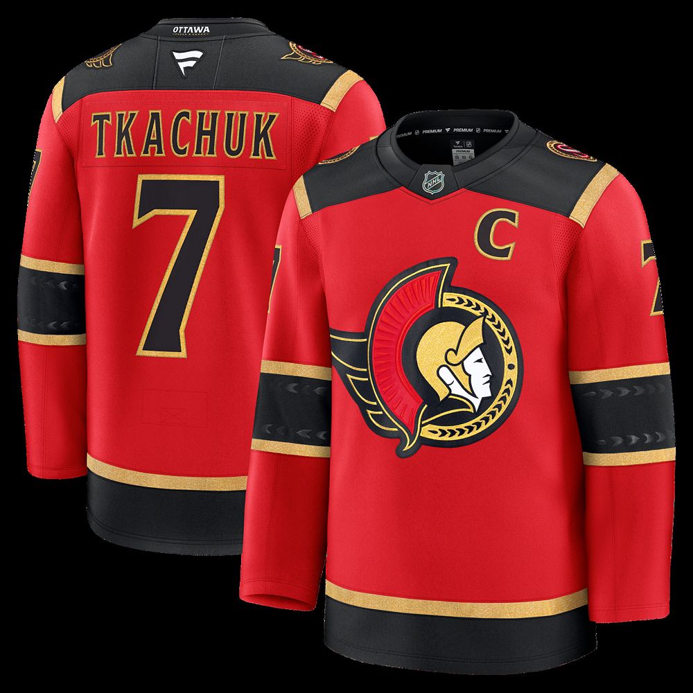 Men's Fanatics Brady Tkachuk Red Ottawa Senators Alternate Premium Jersey