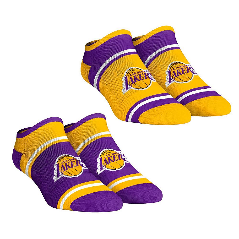 Unisex Rock Em Socks Los Angeles Lakers 2-Pack Color Block Low Cut ...
