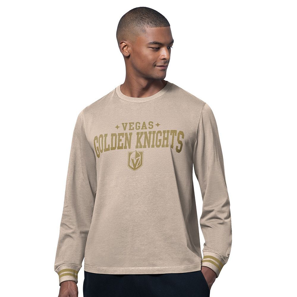 Men's Starter Tan Vegas Golden Knights Field Long Sleeve T-Shirt