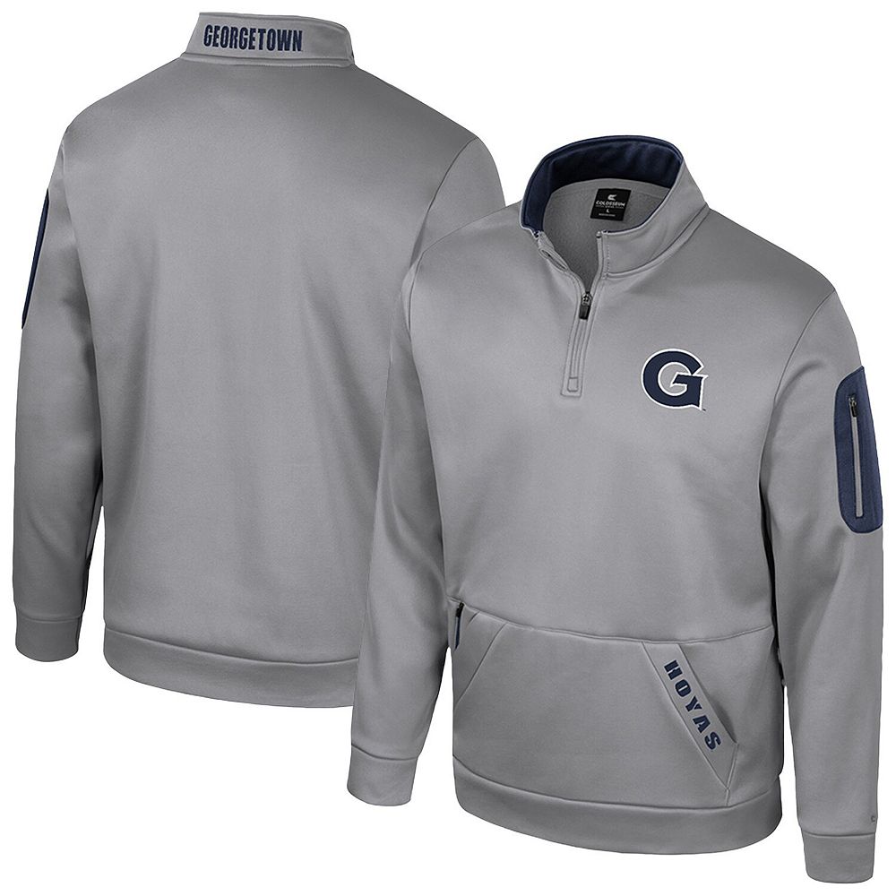 Men's Colosseum Gray Georgetown Hoyas Mainframe Fleece Quarter-Zip Jacket